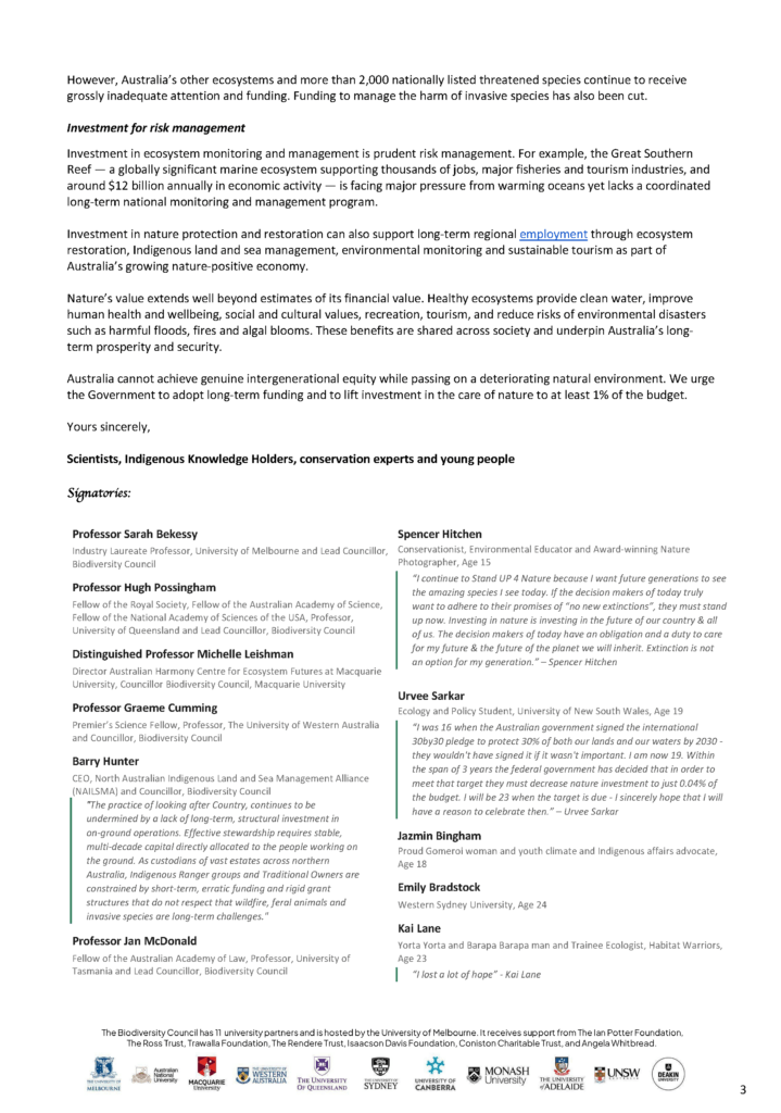 Open Letter: Intergenerational Equity demands greater investment in the ...